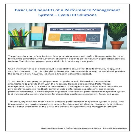 Basics and benefits of a Performance Management System | EHRS Blog ...