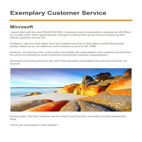 Exemplary Customer Service | PDF