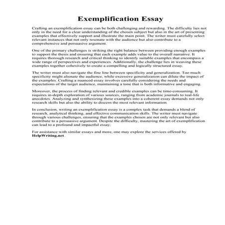 Exemplification Essay. Simple Ways to Write a Powerful Exemplification Essay | PDF