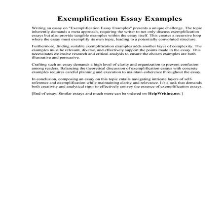 Exemplification Essay Examples | PDF