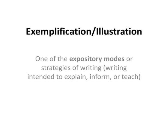 Exemplification | PPTX