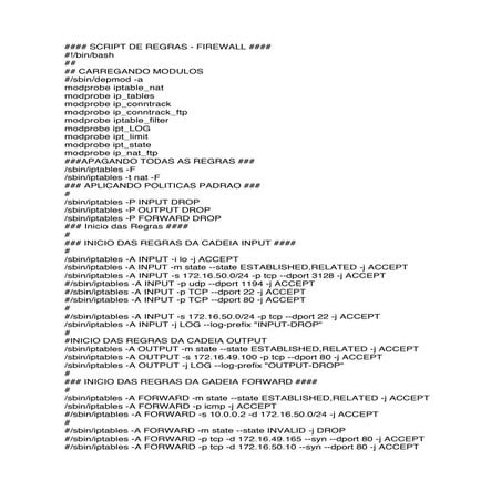 Exemplo de Script Iptables | PDF