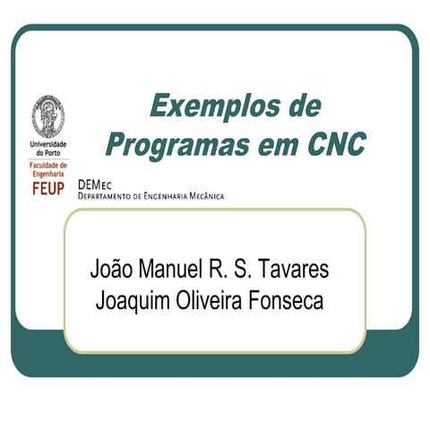 Exemplos de programas em cnc (1) | PDF