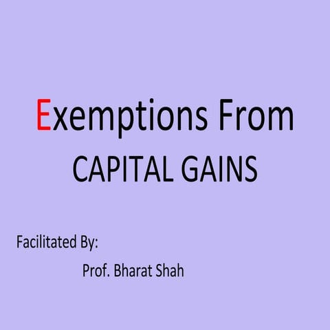 Exemptions from capital gains | PPT