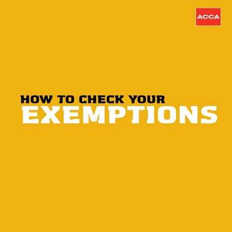 Exempt user guide ACCA | PDF