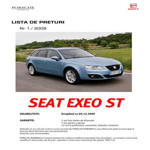 Preturi SEAT Exeo ST | PDF
