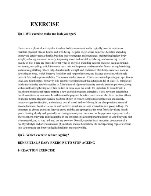 PHYSICAL EDUCATION (Exercise for Fitness) | PPTX