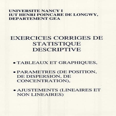 Exercices de stat. descriptive | PDF