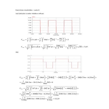 Exercicios resolvidos valor eficaz RMS | PDF