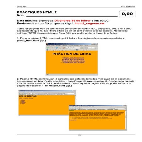 Exercicis Html 2 | PDF