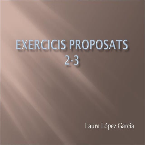 Exercicis proposats | PPS
