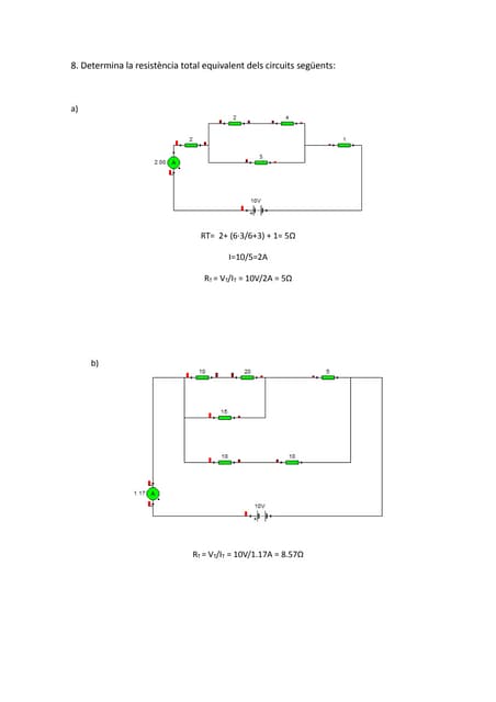 Exercicis resistències acabat | PDF