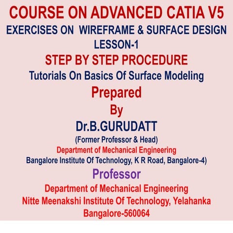 Lesson 1 - Surface design-basic commands-help files ppt | PDF