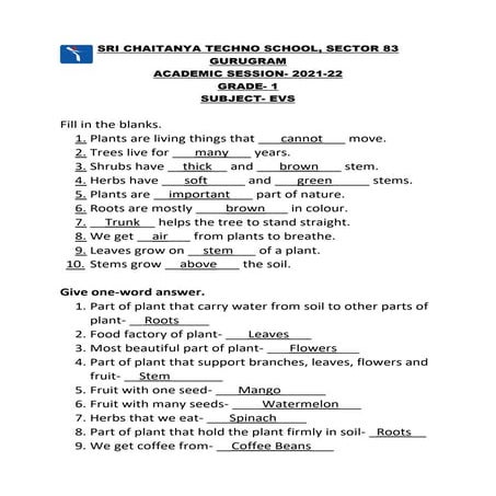 Exercise on evs | PDF
