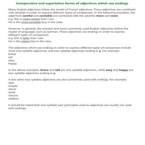 Superlatives worksheet | DOC