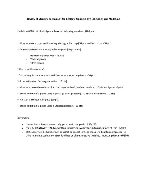 Exercise 0 geol 194 | PDF Exercise 0 geol 194 | PDF
