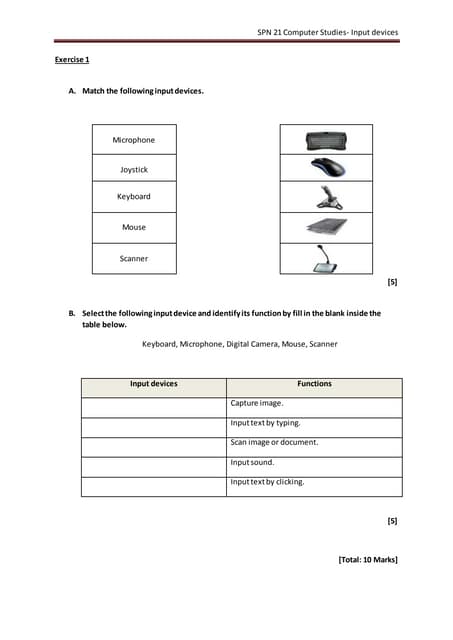Lesson Plan : Input Devices | DOC
