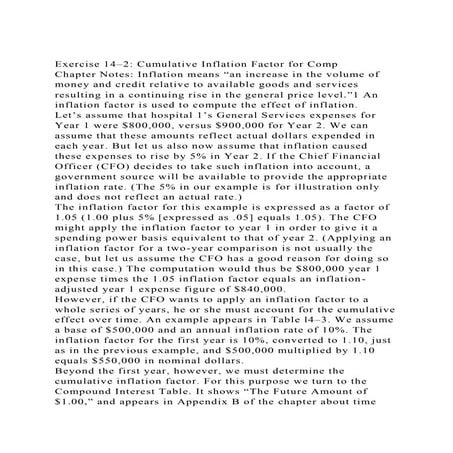 Exercise 14–2 Cumulative Inflation Factor for CompChapter Notes.docx