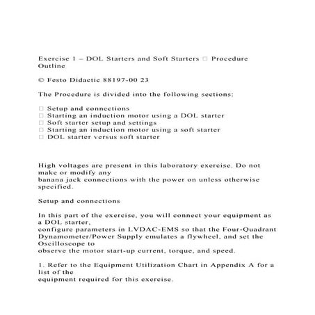 Exercise 1 – DOL Starters and Soft Starters Procedure Outlin.docx