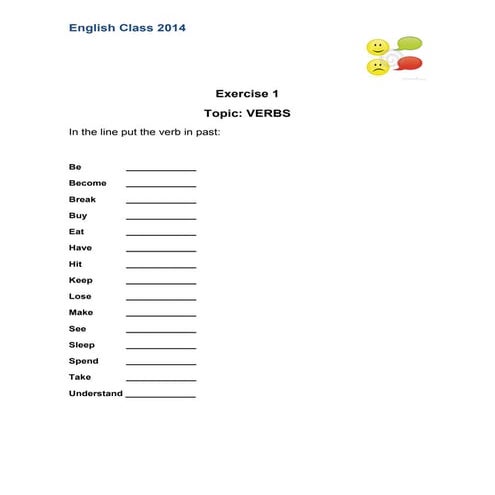 Exercise 1 verbs past | PDF