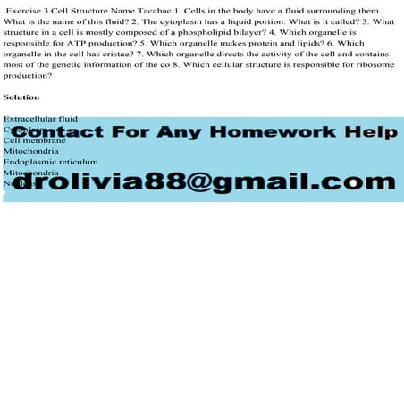 Exercise 3 Cell Structure Name Tacabac 1. Cells in the body have a fl.pdf