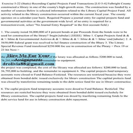Exercise 5-22 (Static) Recording Capital Projects Fund Transactions [.pdf