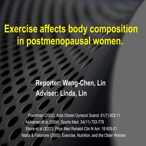 Exercise affects body composition | PPT