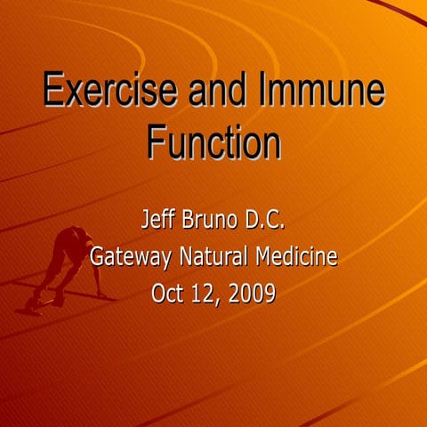 Exercise And Immune Function | PPT