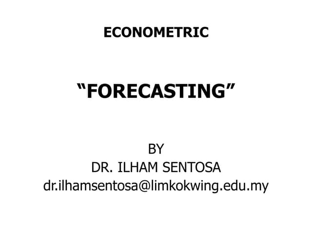 Exercise Data 2 Forecasting Ppt
