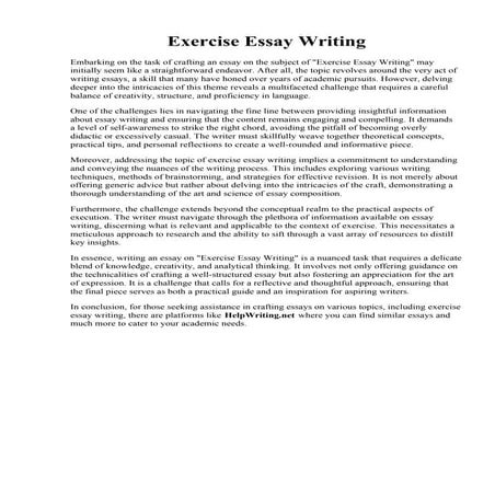 Exercise Essay Writing. Essay Editing Worksheets - You are here | PDF