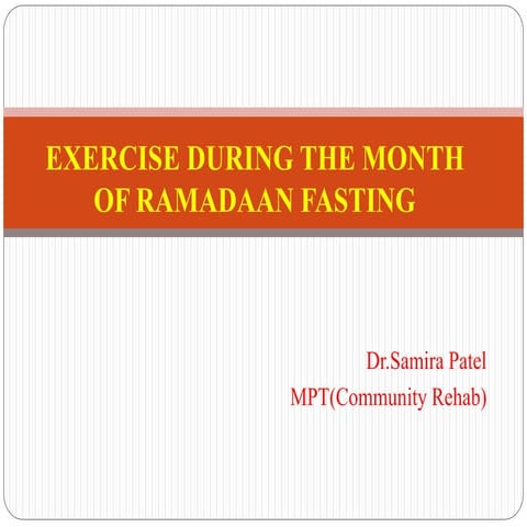 Exercise in ramadan | PPTX