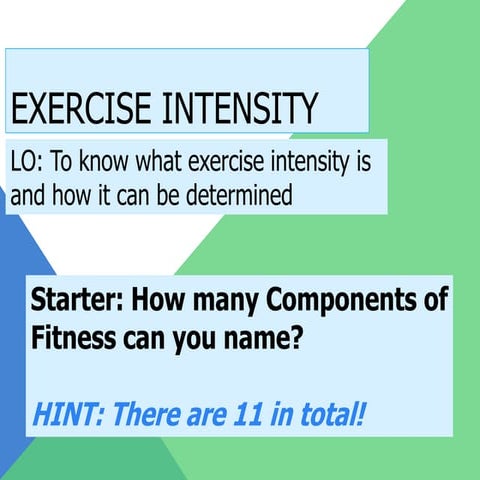 Exercise intensity | PPTX
