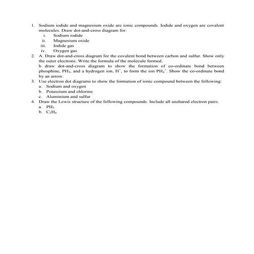 Exercise ion & covalent | DOCX | Chemistry | Science