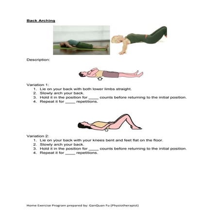 Exercises (DIY at your own risk) | DOCX | Physical Therapy | Wellness
