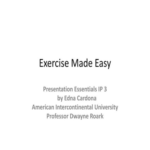Exercise Made Easy2 | PPTX