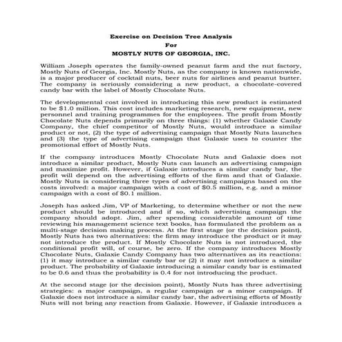 Exercise On Decision Tree Analysis Pdf