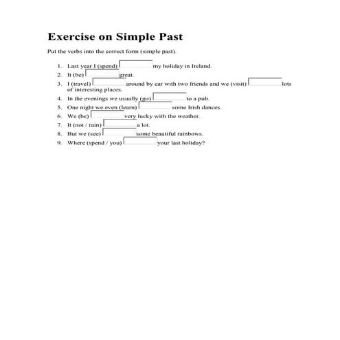 Exercise on simple past | DOCX