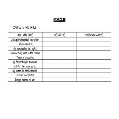 Exercise past simple | PDF