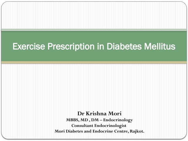 Exercise and diabetes | PPTX