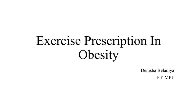 EXERCISE PRESCRIPTION by PHYSIOTHERAPIST | PPTX