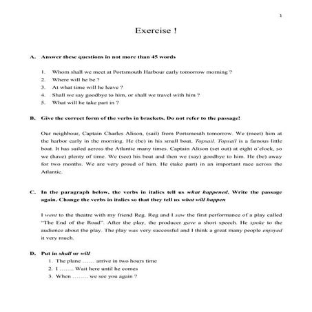 Exercise reading | DOCX