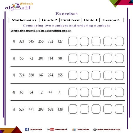 Exercises - Comparing Two Numbers and Ordering Numbers | PDF
