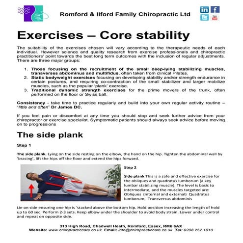 Exercises – core stability lumber extension(dorsal raise cobra) | PDF