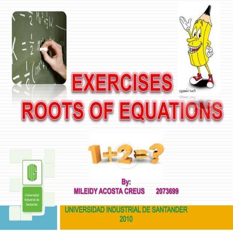 Exercises roots equations | PPT