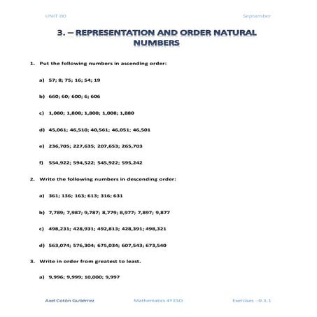 4 ESO Academics - Unit 0 - Exercises 0.3 | PDF