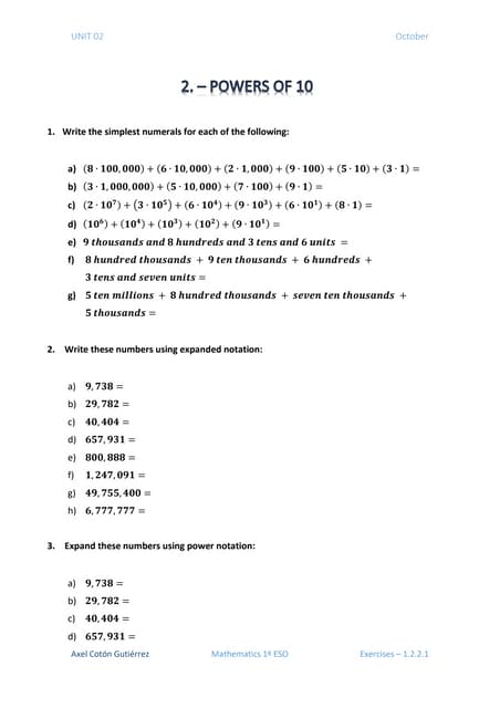 1 ESO - Unit 06 - Exercises 1.6.4 - Area. | PDF