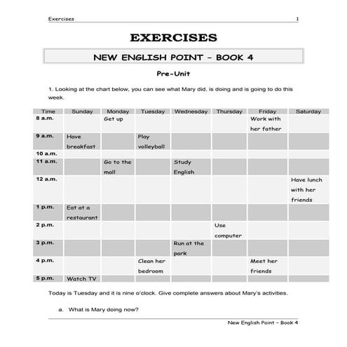 Exercises book 4 sem resposta | DOC