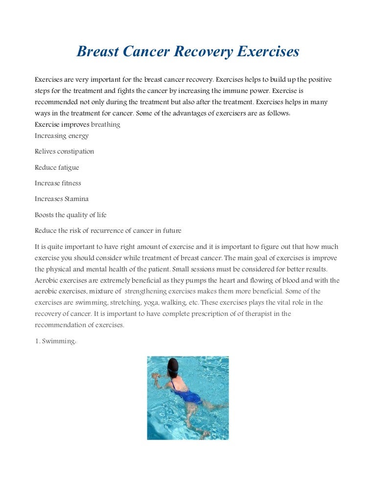 Exercises For Breast Cancer Recovery