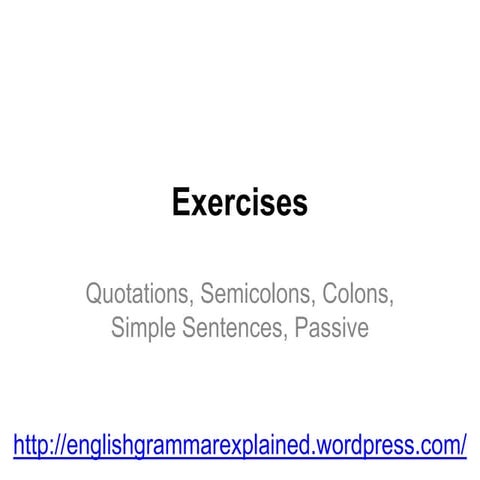 Exercises for first class | PPT