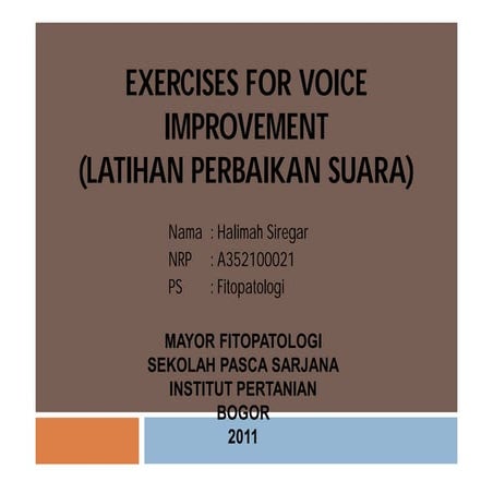 Exercises for voice improvement | PDF